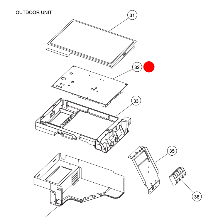 Fujitsu Air Conditioner Outdoor Unit Main PCB – Location ID 32 (Model ...